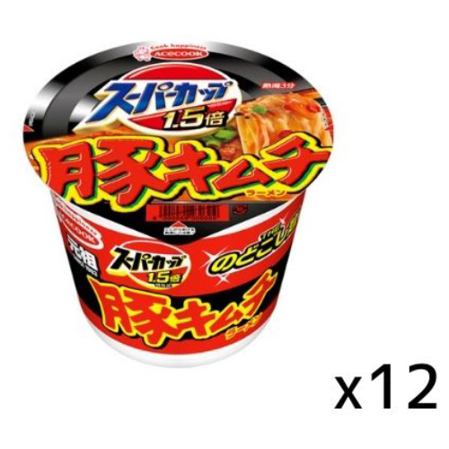 エースコック SC1.5倍新豚キムチラーメン 107g×12｜小規模保育施設向けの通販サイト ハグット